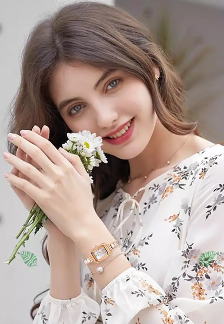 Buy LIGE SUNKTA Ladies Octagonal Quartz Watch, 26x20mm, IP Rose Gold ...