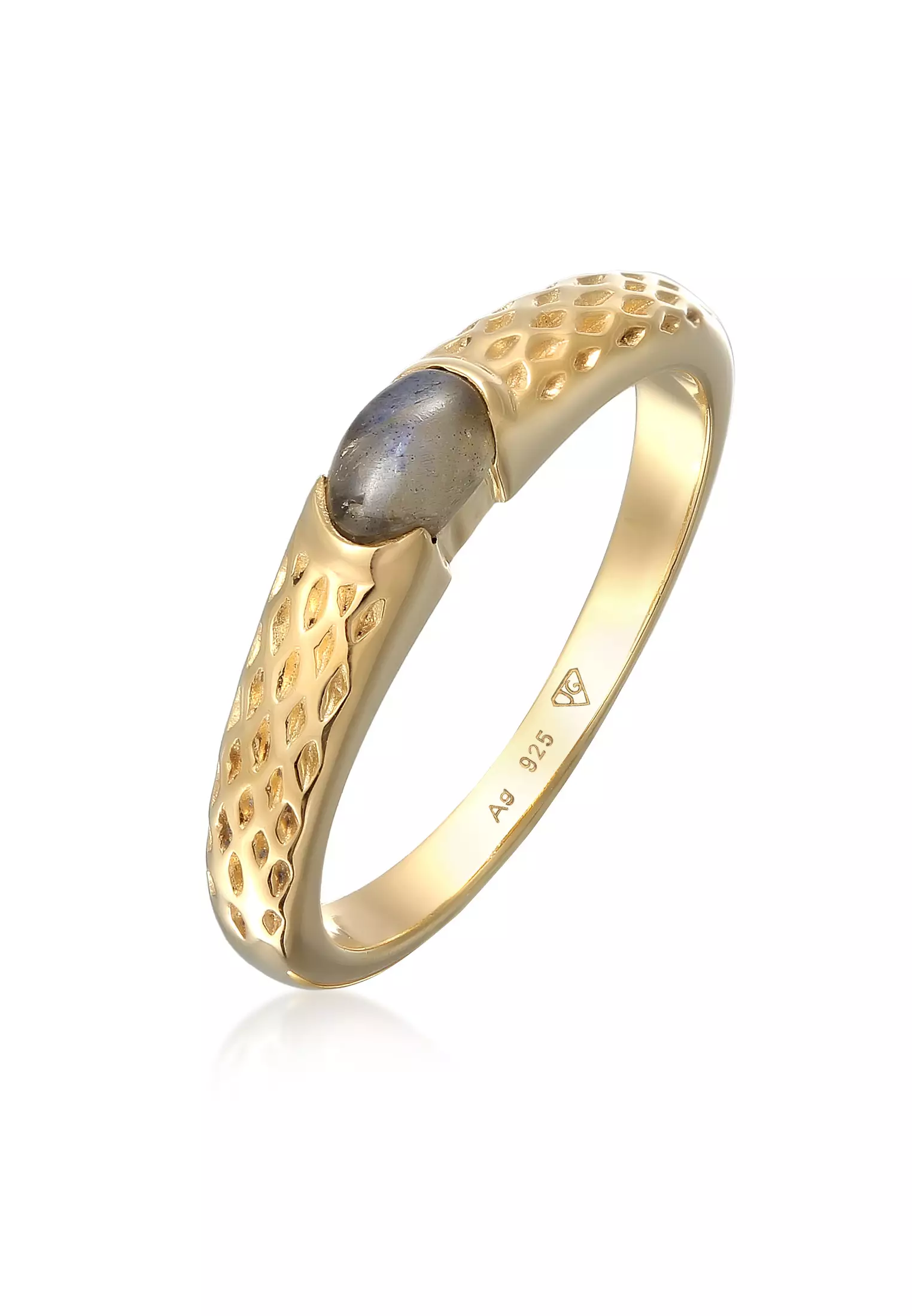 Buy Kuzzoi Ring Men Oval Labradorite Gold Plated 2026 Online | ZALORA
