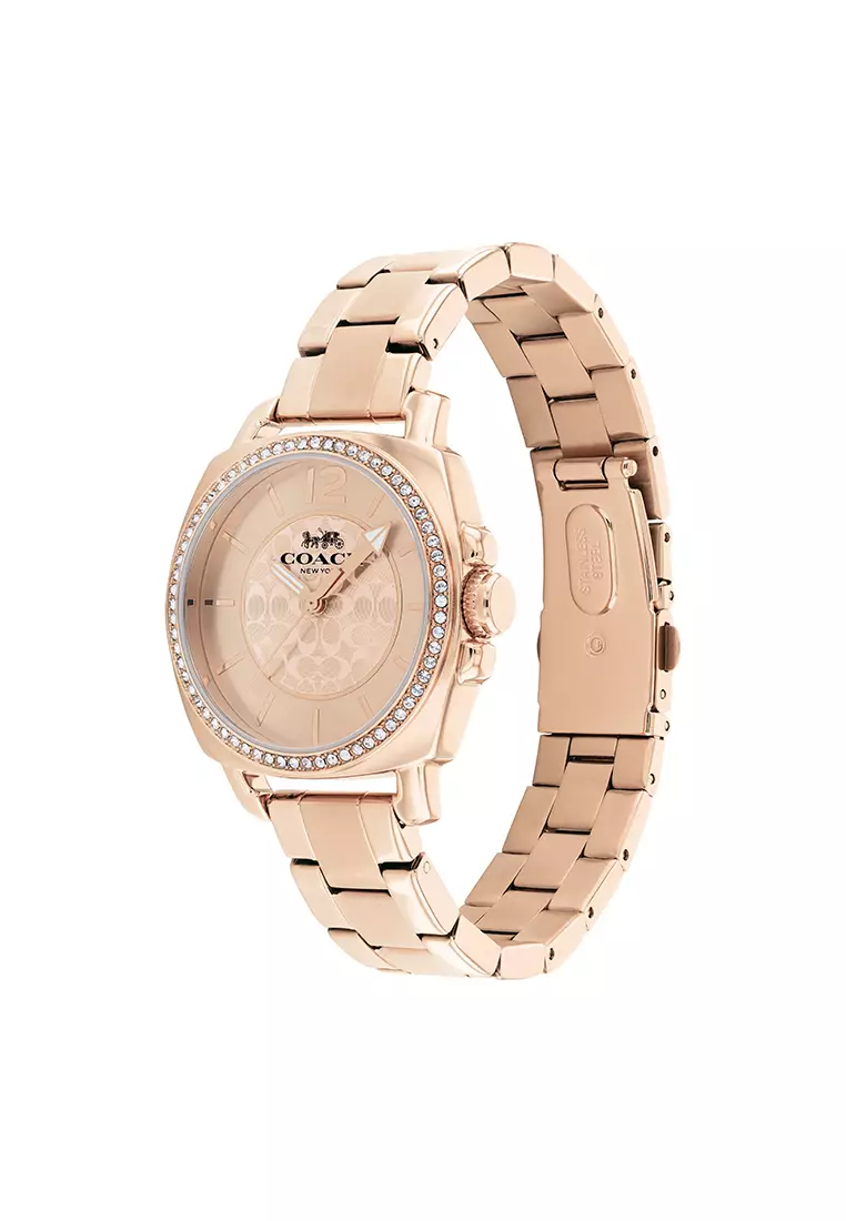 Buy Coach Boyfriend Rose Gold Stainless steel Bracelet Analog Watch CO ...