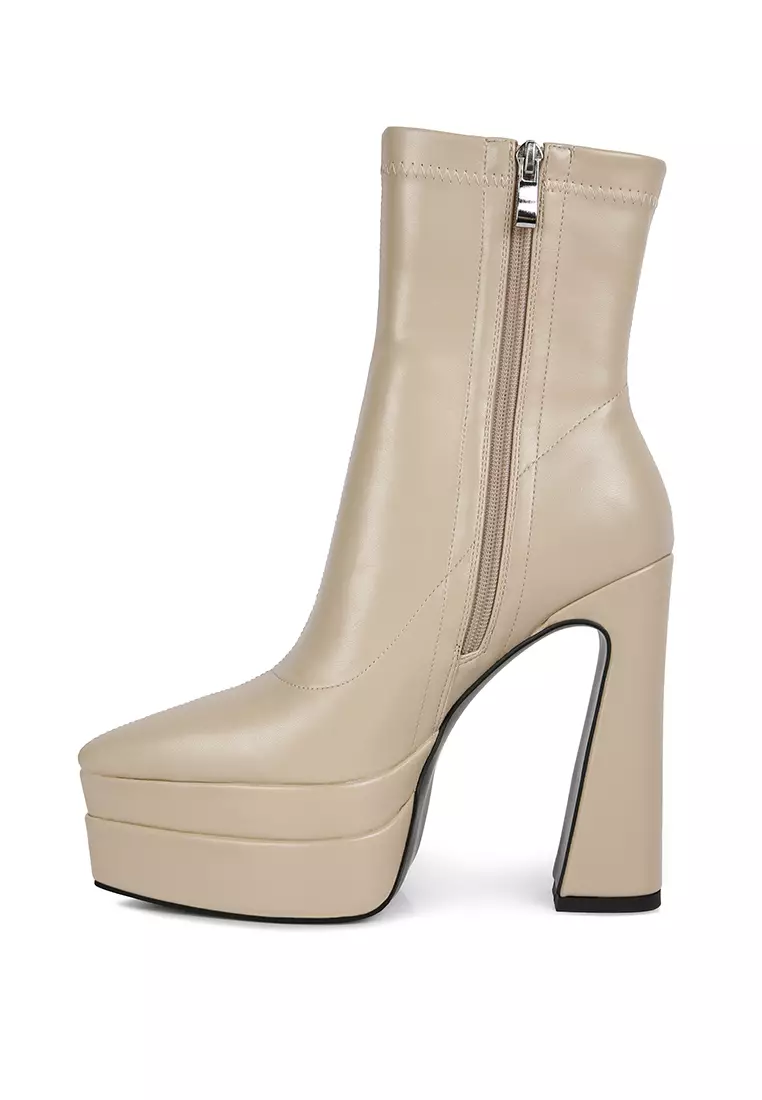 Jual London Rag Sepatu Bot Platform Tinggi Beige Original 2023 | ZALORA ...