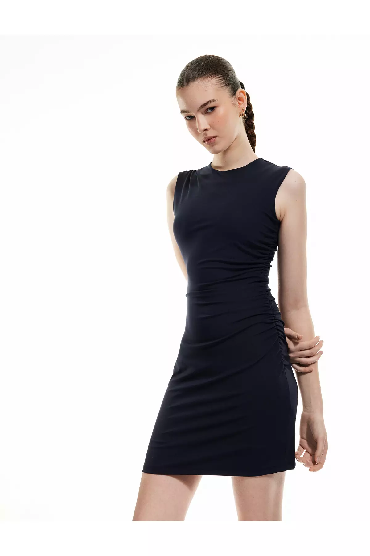 Buy KOTON Draped Sleeveless Crew Neck Mini Dress 2025 Online | ZALORA
