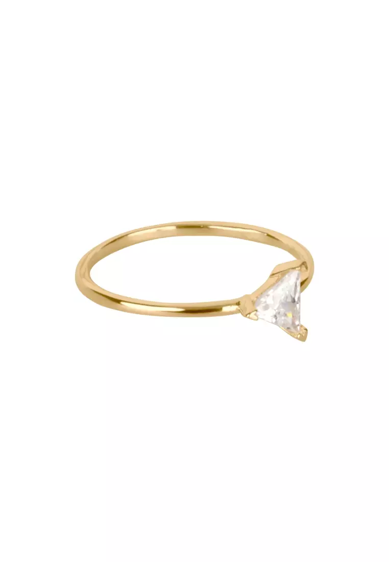 Buy Foundry Triangle Cut Stacker Ring 14k Gold 2025 Online | ZALORA Philippines