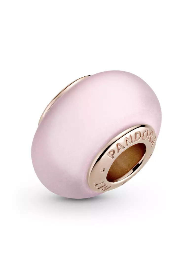 Buy PANDORA Pandora 14K Rose Gold Plated Matte Pink Murano Glass Charm ...