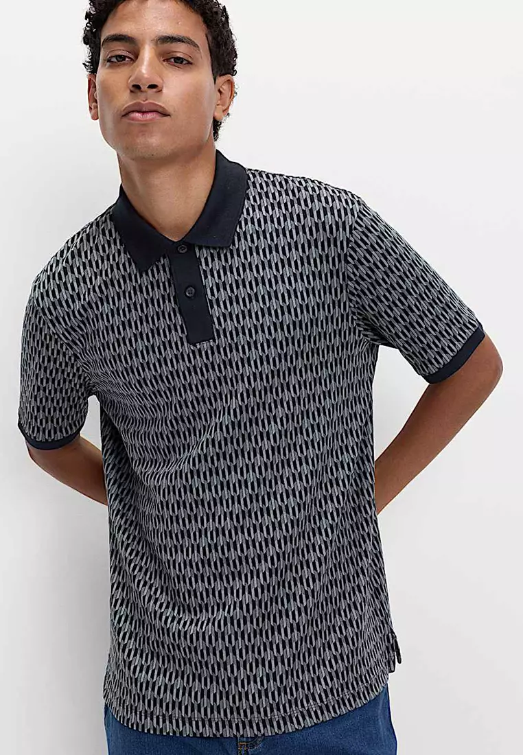 Jual Marks & Spencer Pure Cotton Geometric Print Polo Original 2026 ...