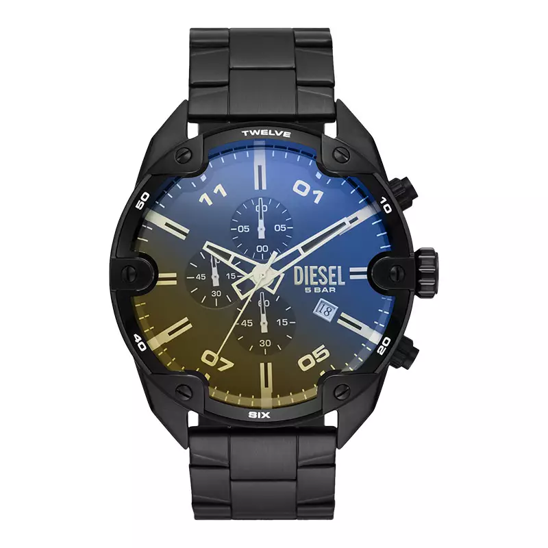 Jual Diesel Jam Tangan Pria Diesel Spiked DZ4609 Chronograph Black Dial ...