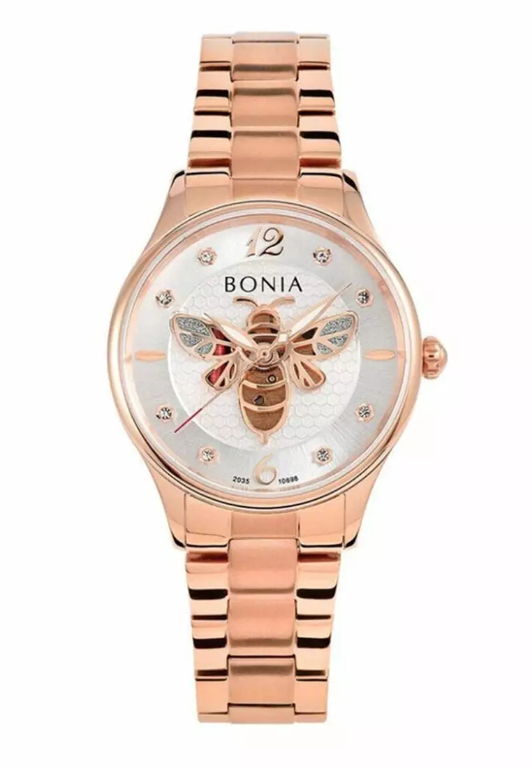 Jual Bonia Watches BONIA BNB10698-2515 ROSEGOLD WHITE BEE LEBAH ...