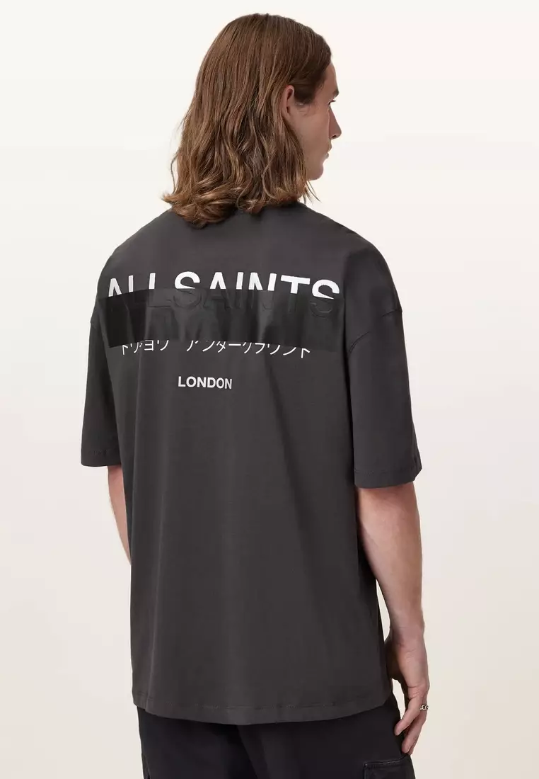Buy AllSaints Redact SS Crew Oversized T-Shirt 2025 Online | ZALORA