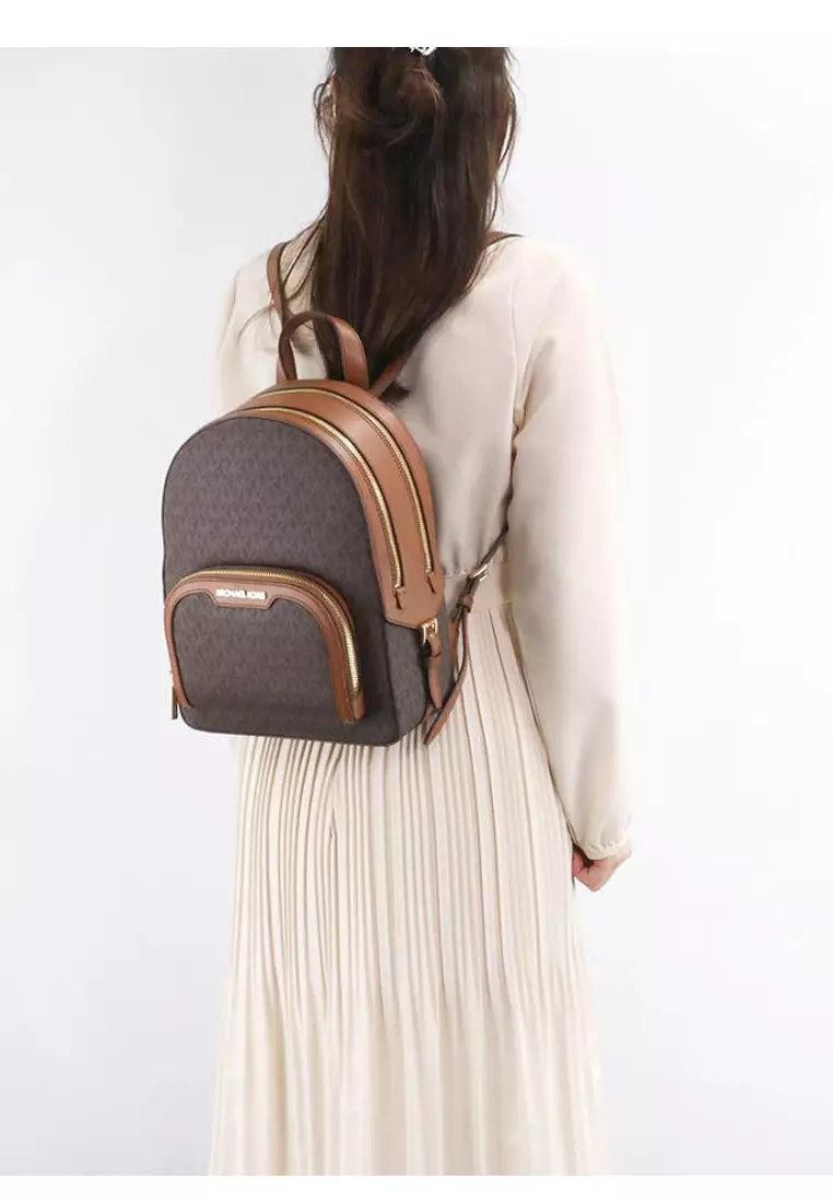 Buy Michael Kors Jaycee Medium Logo Backpack - Brown Online | ZALORA Malaysia