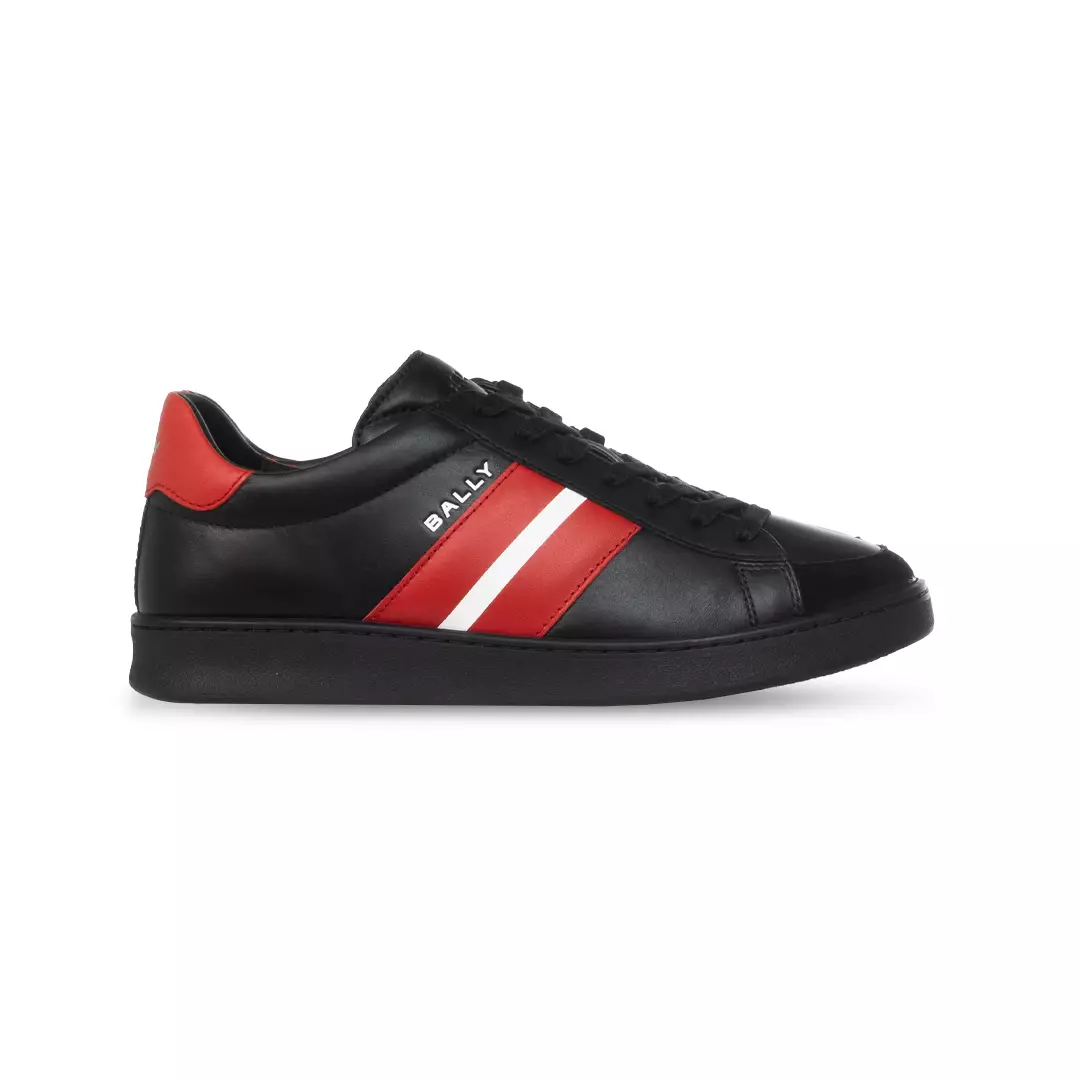Jual BALLY Thiago Tennis Sneaker In Leather - Black And Candy Red Original 2025 | ZALORA Indonesia