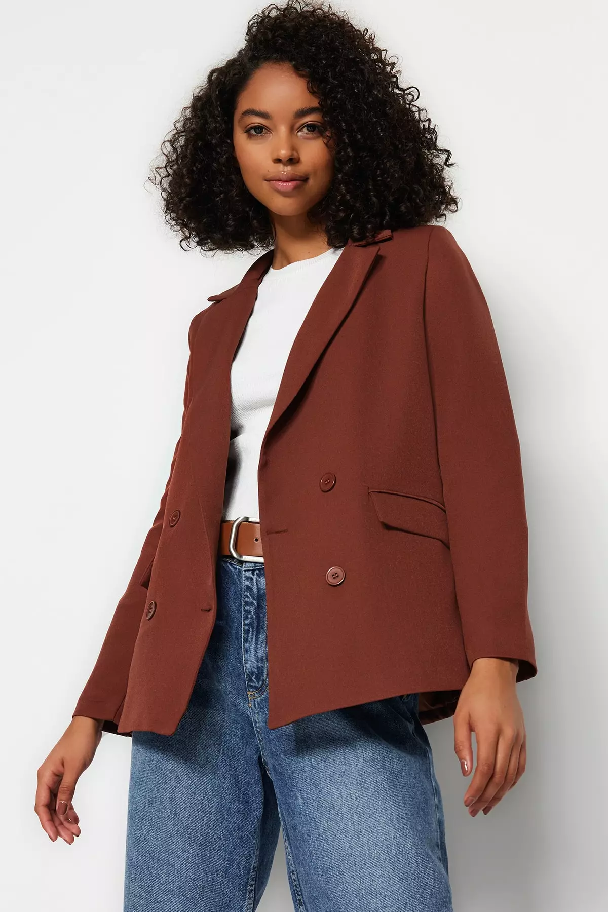 Trendyol Double Breasted Closure Blazer with Buttons 2025 | Buy ...