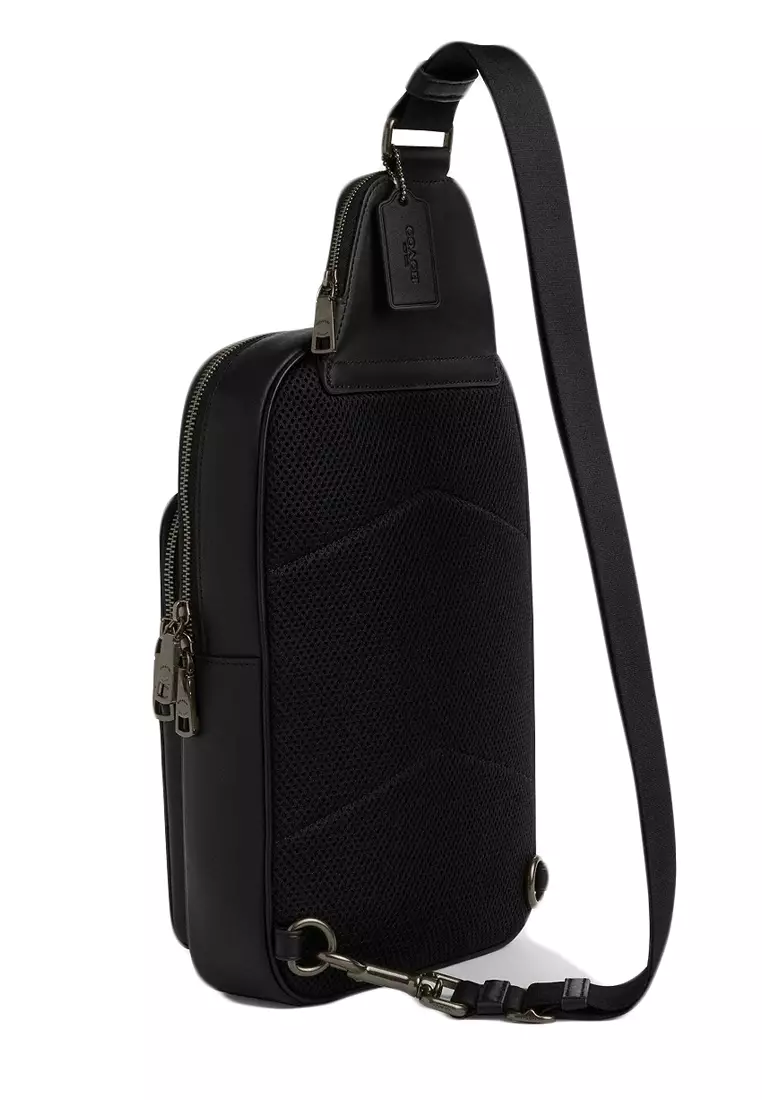 Buy Coach Coach Mens Ethan Pack In Signature Canvas - Gunmetal/Black ...