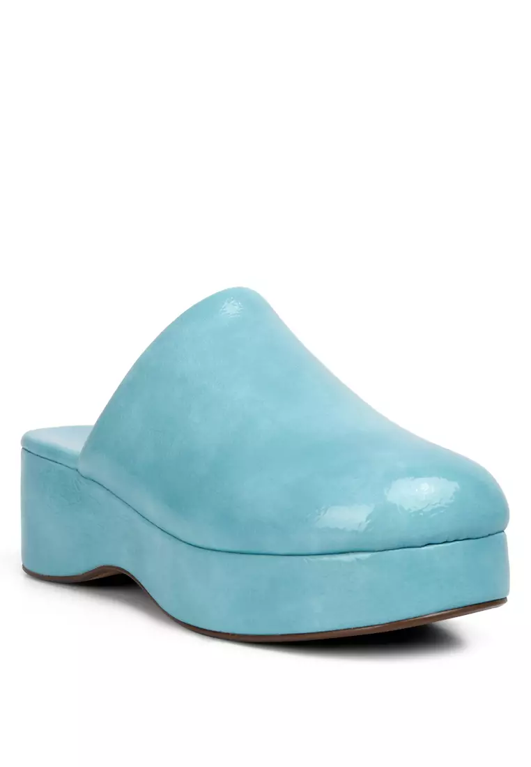 London Rag Blue Solid Platform Slip On Mules 2025 | Buy London Rag ...