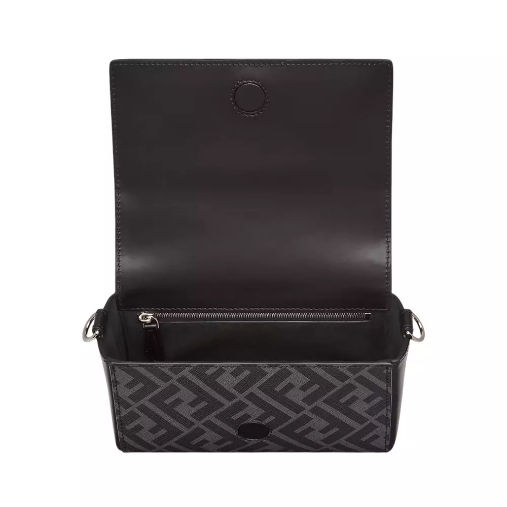 Jual Fendi Fendi FF Squared Compact Leather Canvas Bag Black Original ...