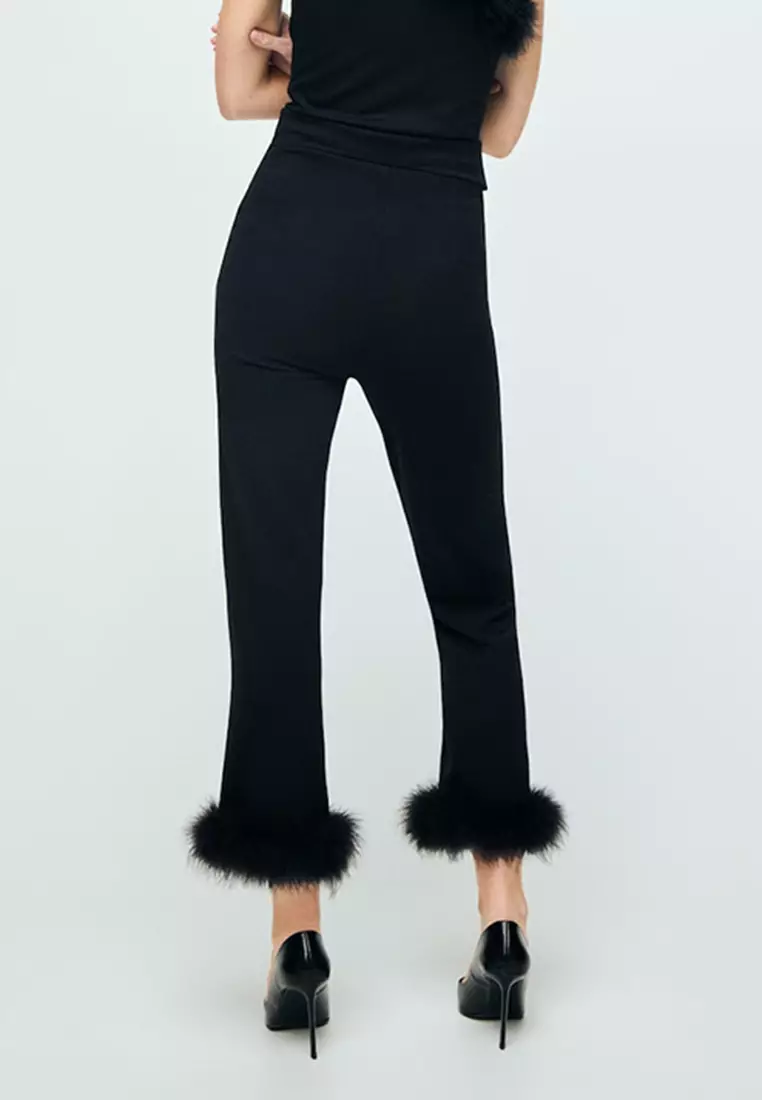 Buy Mango Capri Trousers With Feathers 2026 Online | ZALORA