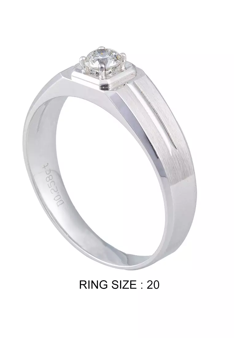 LITZ LITZ 18K White Gold Diamond Men Ring YF-CNC-YQ383 2025 | Buy LITZ ...