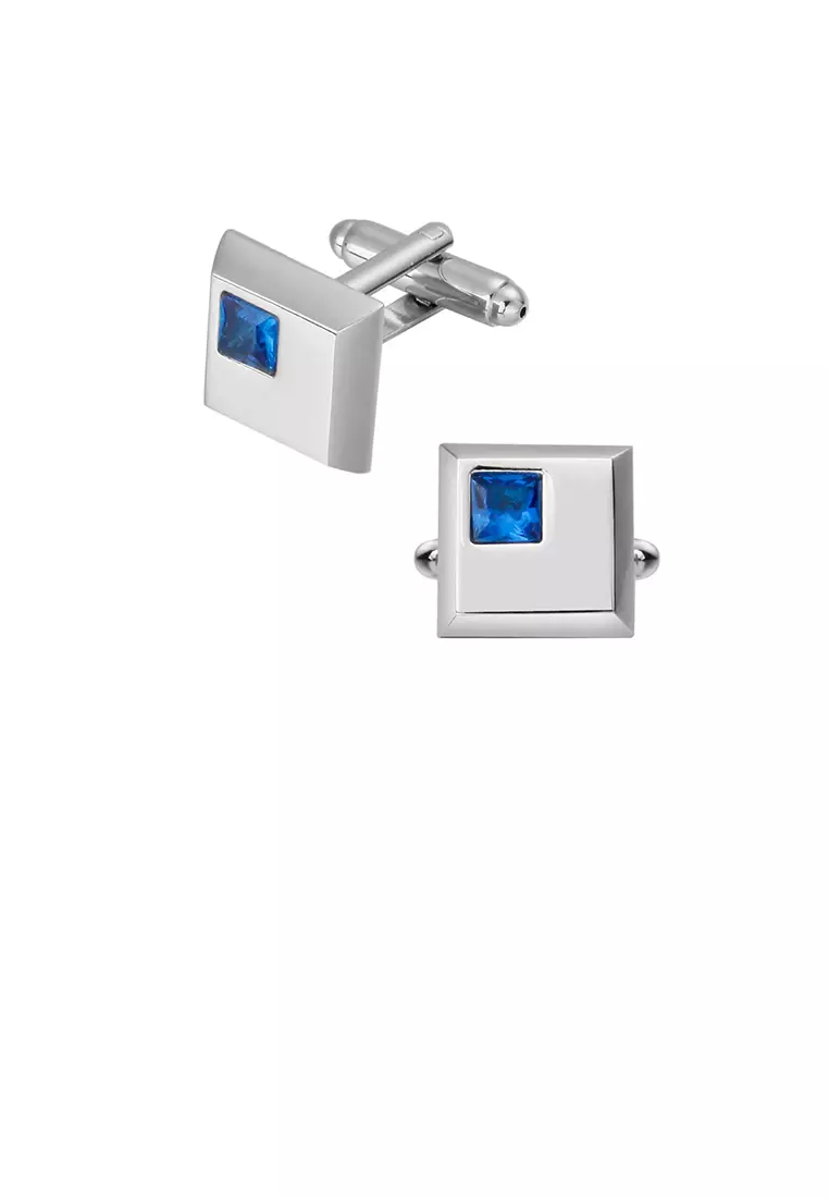 Buy Mooclife Simple and Fashion Geometric Square Cufflinks with Blue ...