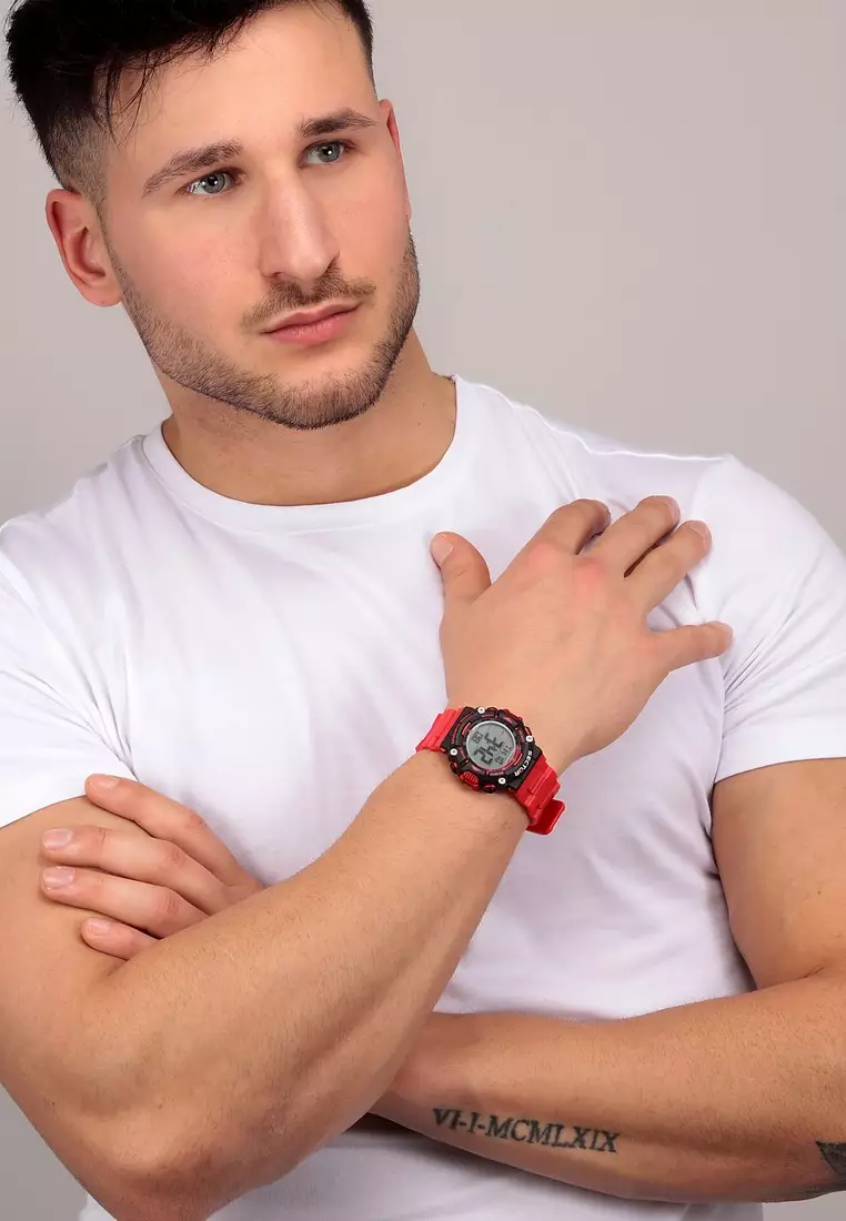 Buy Sector [3 Years Warranty] Sector Ex-32 40mm Case Men's Digital PU ...