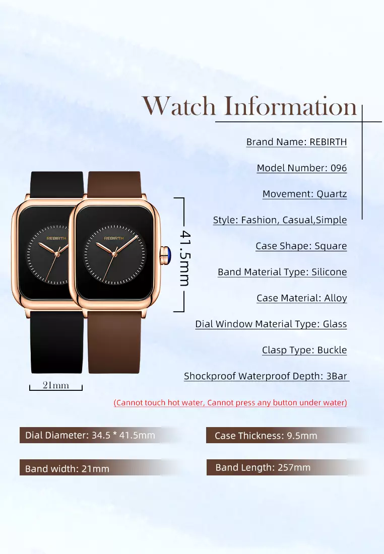 Jual Rebirth Watch Rebirth jam tangan wanita tali silikon tahan air ...