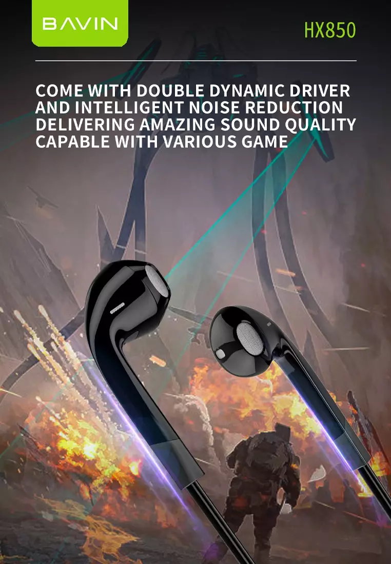 Buy BAVIN HX850 In-Ear Headphone HiFi Sound Quality Built In HD Mic ...