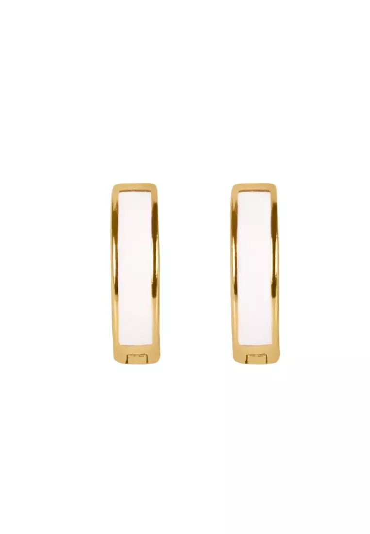 Buy Foundry Foundry Enamel Mini Hoops In White Vermeil 2024 Online