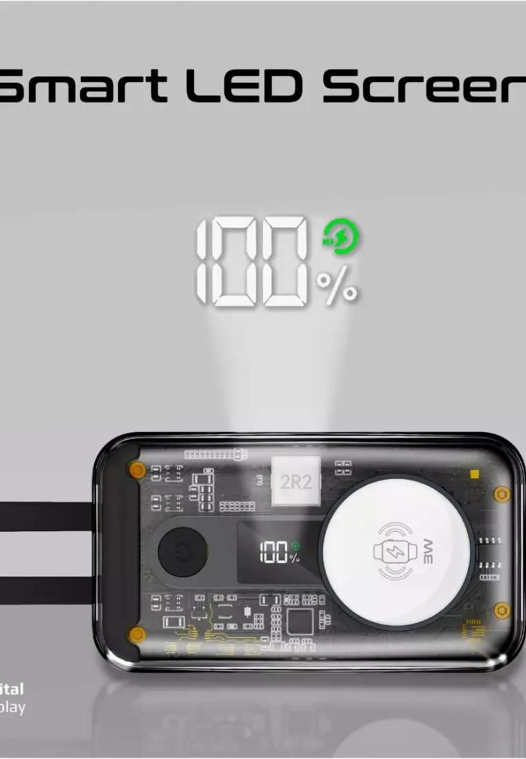 Buy Promate Mavrix Black 35W Transparent Charging Power Bank for ...