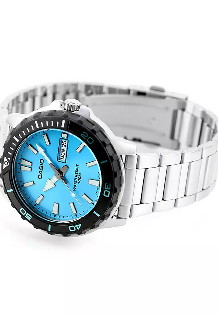 Buy Casio MTD-125D-2A3V Men Analog Watch with Silver Stainless Steel ...