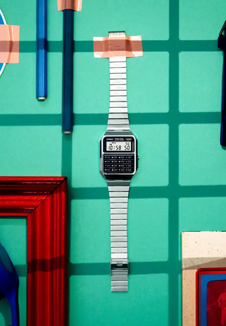 Casio Vintage Men's Digital Calculator Watch CA-500WE-1ADF Silver ...