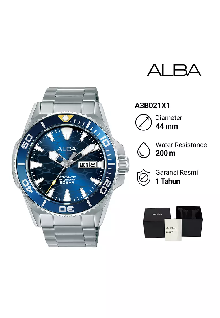 Jual Alba Alba Mechanical - Jam Tangan Automatic Pria - Blue Pattern ...