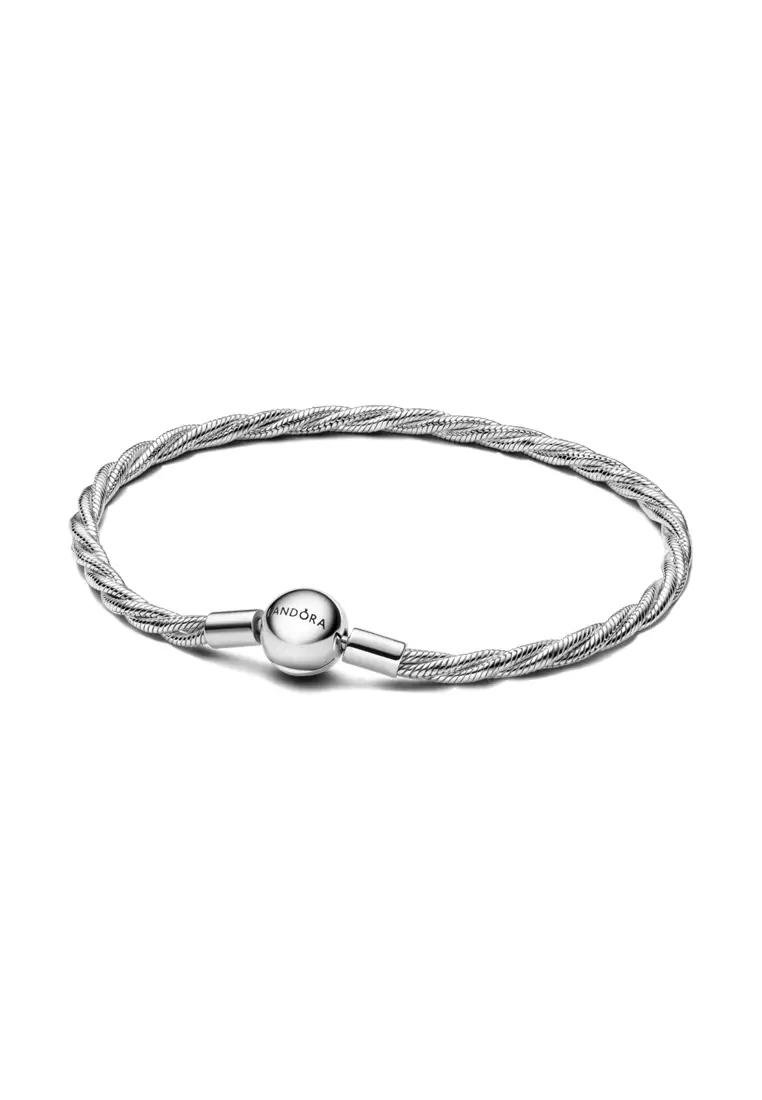 Buy PANDORA Pandora Round Clasp Twisted Snake Chain Bracelet Online ...
