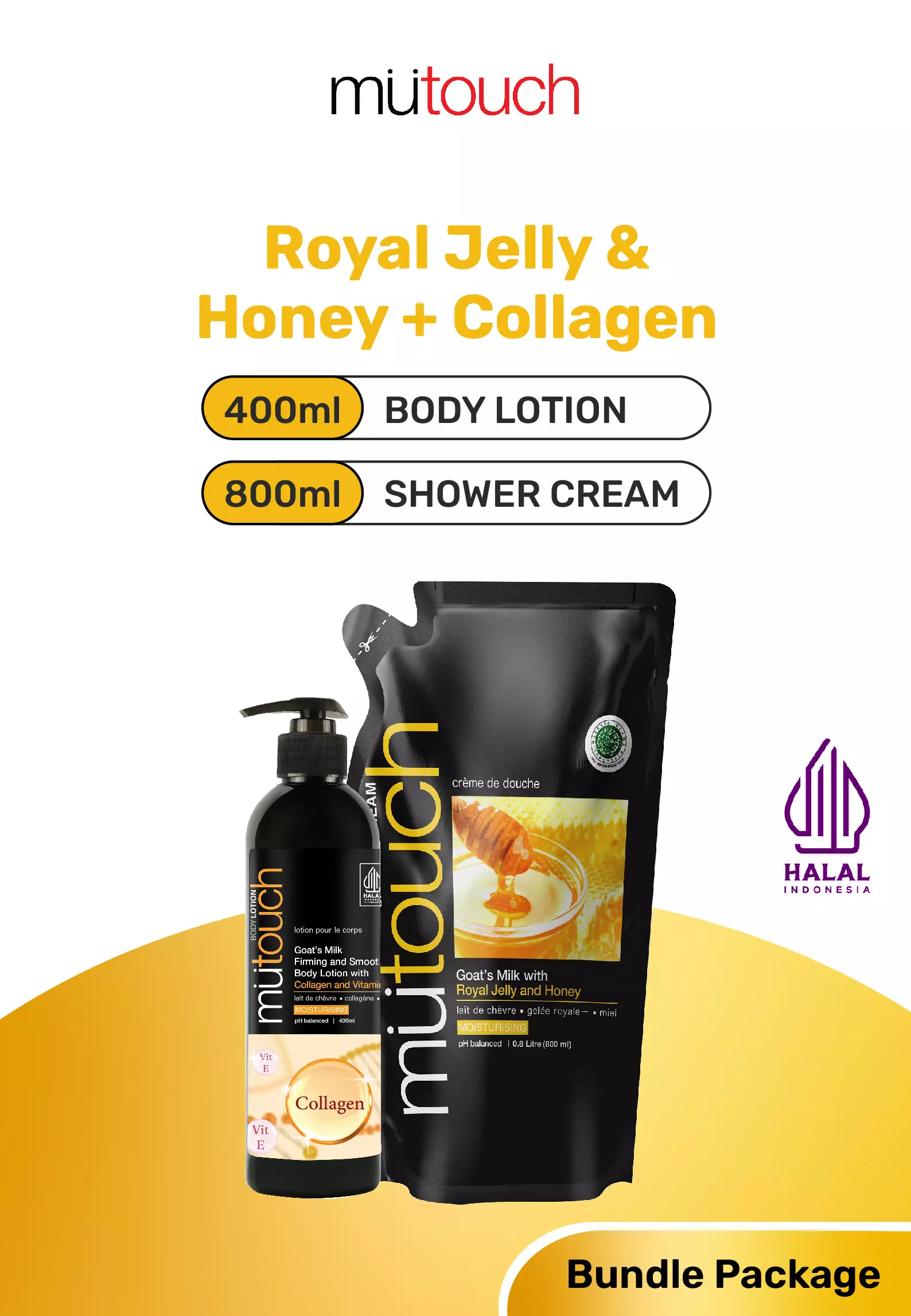 Jual Mutouch PAKET Mutouch ROYAL JELLY & HONEY 800ml + Body Lotion ...