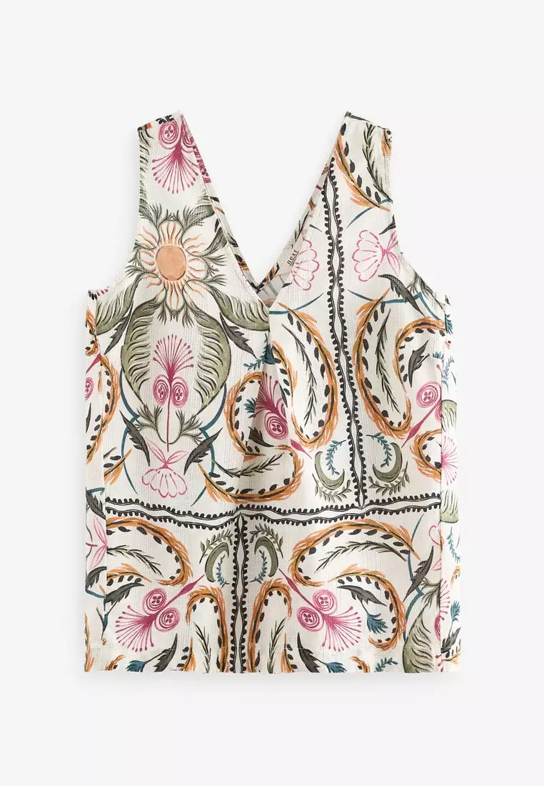 Buy NEXT Linen Blend V-Neck Summer Top Online | ZALORA Malaysia