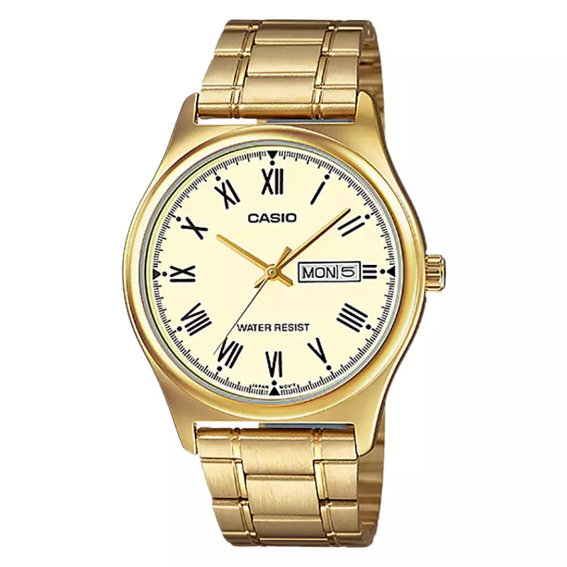 Jual CASIO Jam Tangan Pria Casio General MTP-V006G-9BUDF Men Soft Gold ...