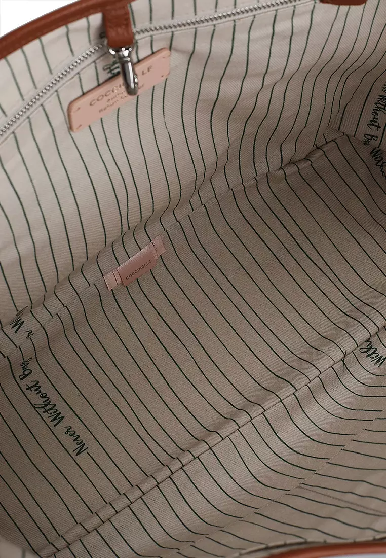 Buy Coccinelle Never Without Bag Denim Coated Monogram Large Tote Bag ...