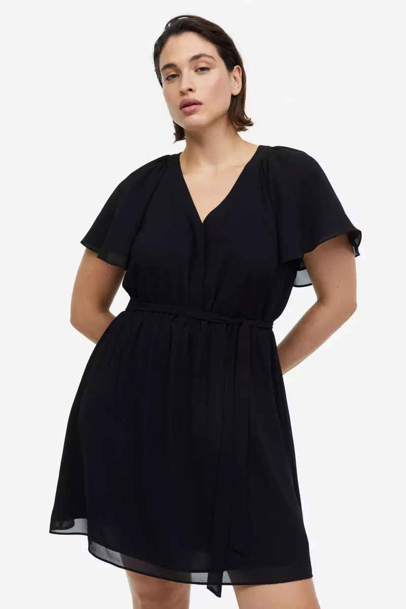 Buy H&M V-neck chiffon dress Online | ZALORA Malaysia