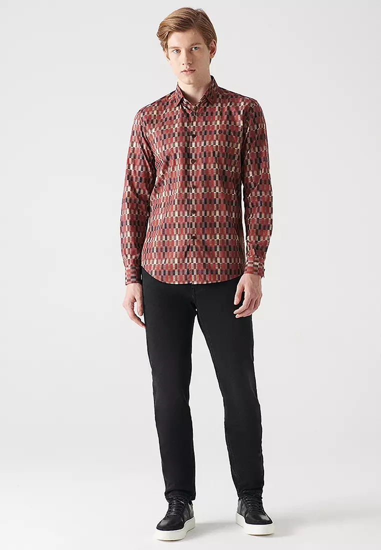 Jual Avva Abstract Patterned Slim Fit Shirt Original 2025 | ZALORA ...