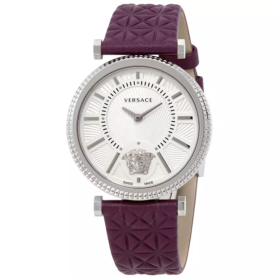 Jual Versace Watches Versace Women's V-helix Silver Dial Violet Leather ...