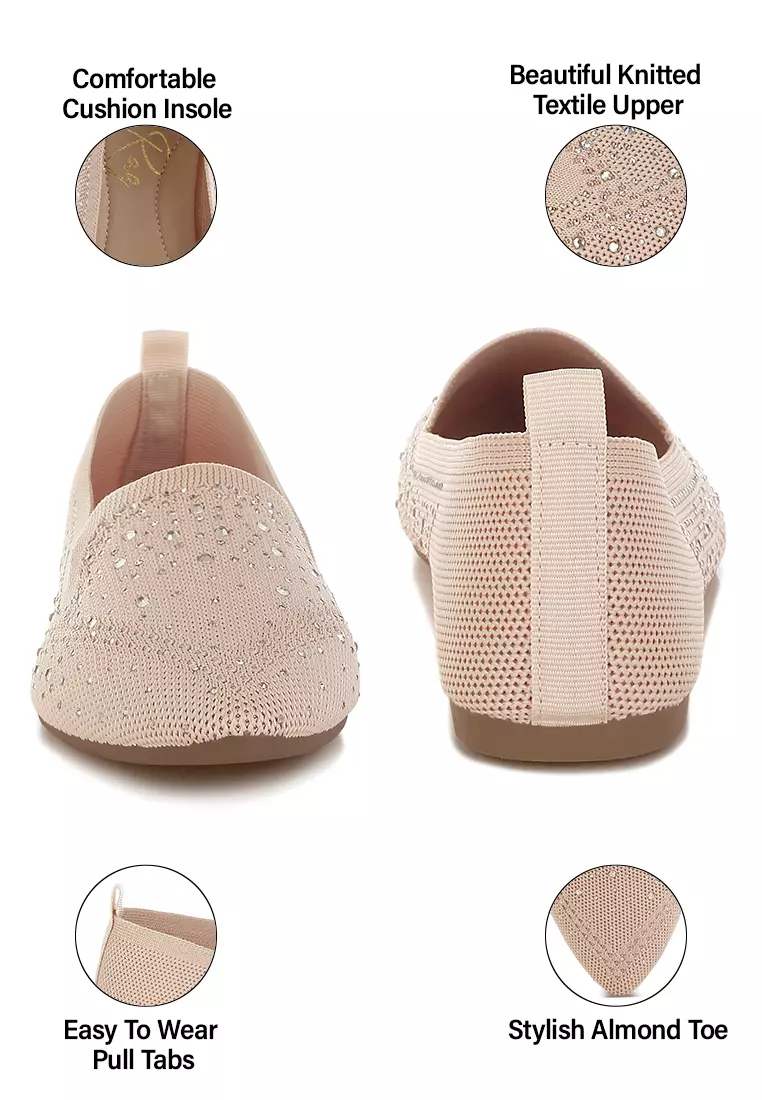 Buy London Rag Beige Rhinestone Loafers Online | ZALORA Malaysia