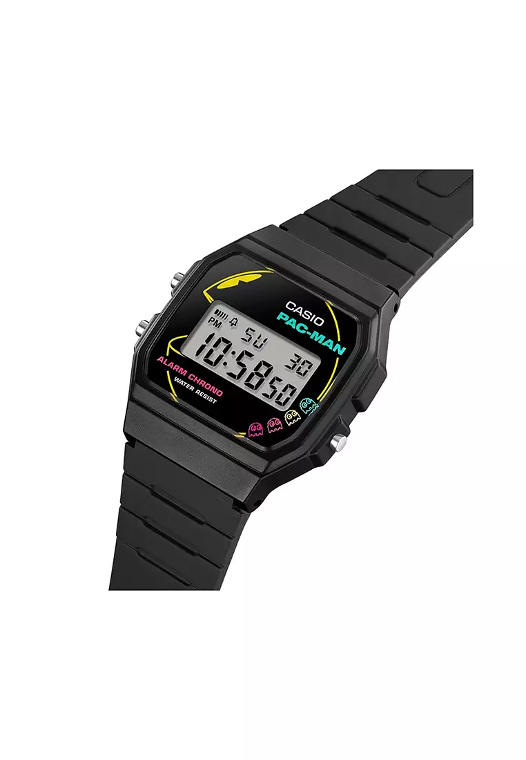 Casio Pac-Man Collaboration F-91WPC-1A Unisex Digital Watch Black Resin ...