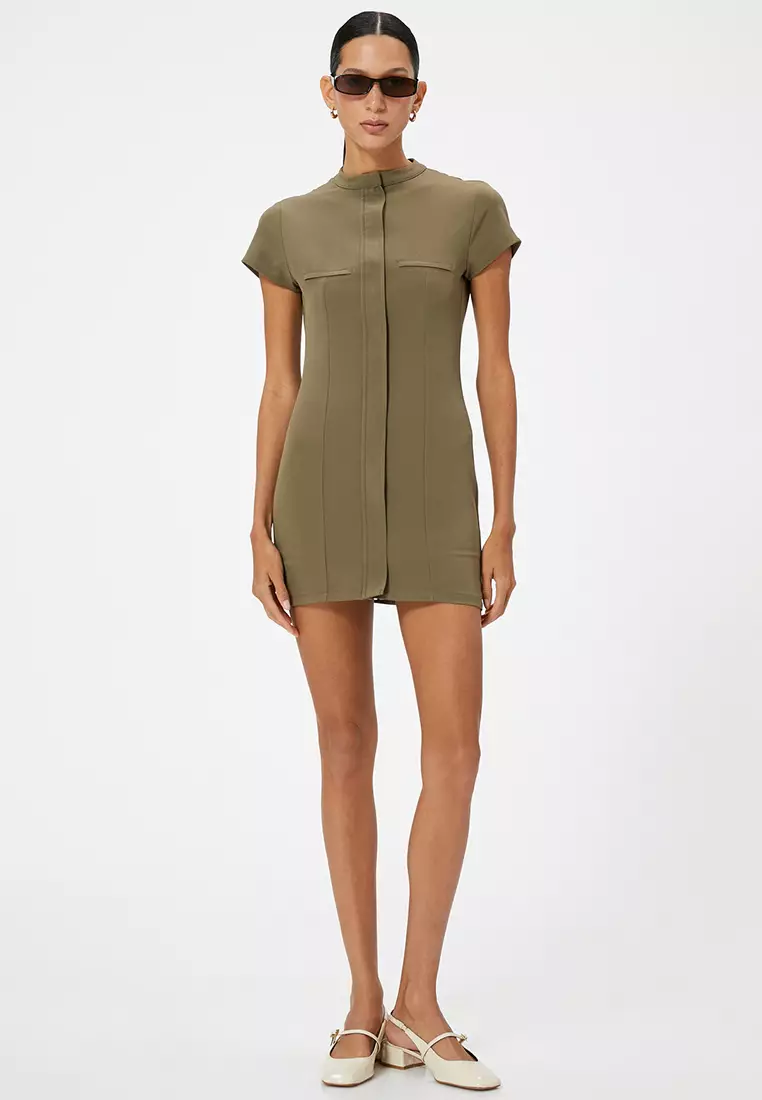 Jual KOTON Richter Collar Mini Dress Short Sleeve and Fleto Pocket ...