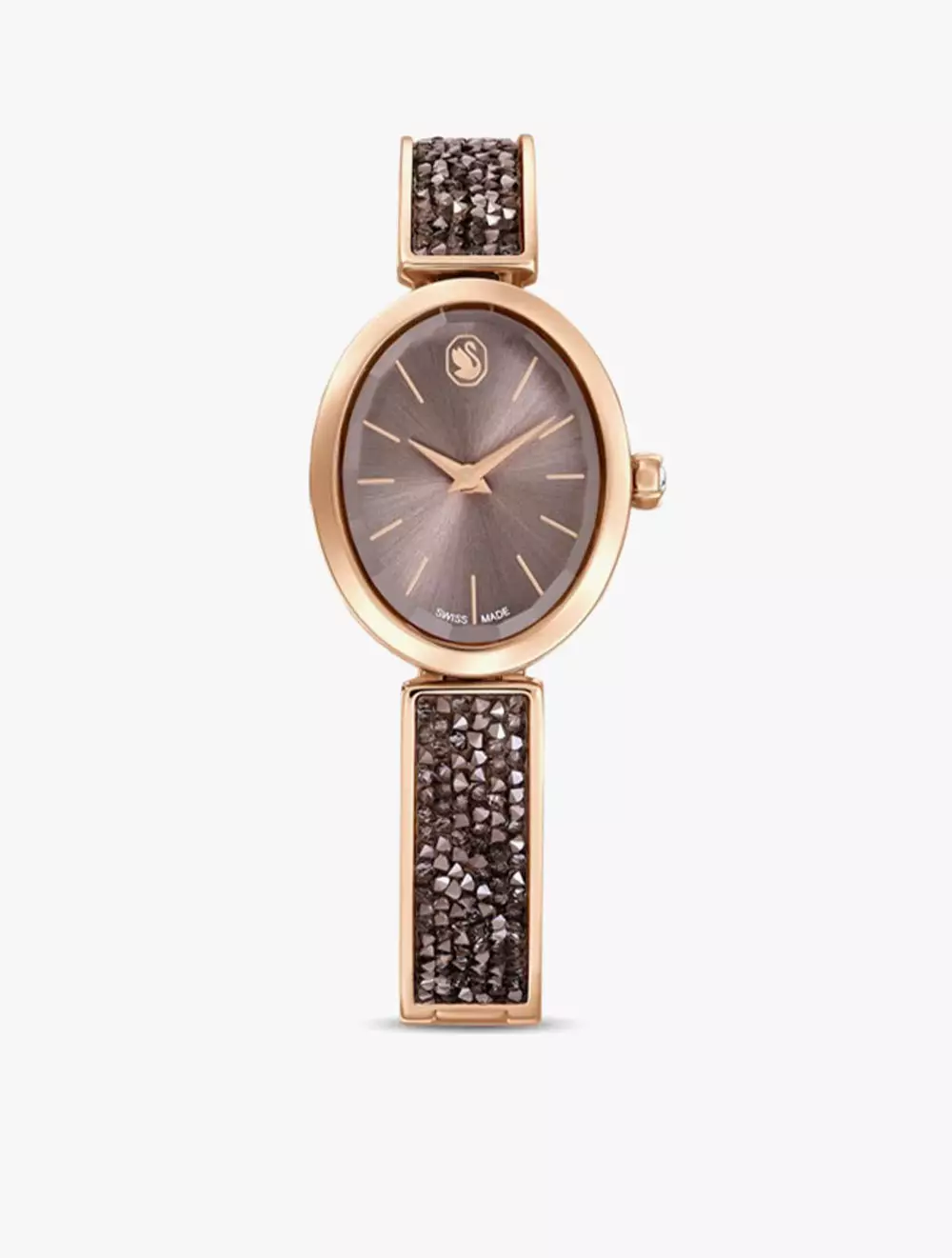 Jual Swarovski Crystal Rock Oval Watch, Swiss Made, Metal Bracelet ...