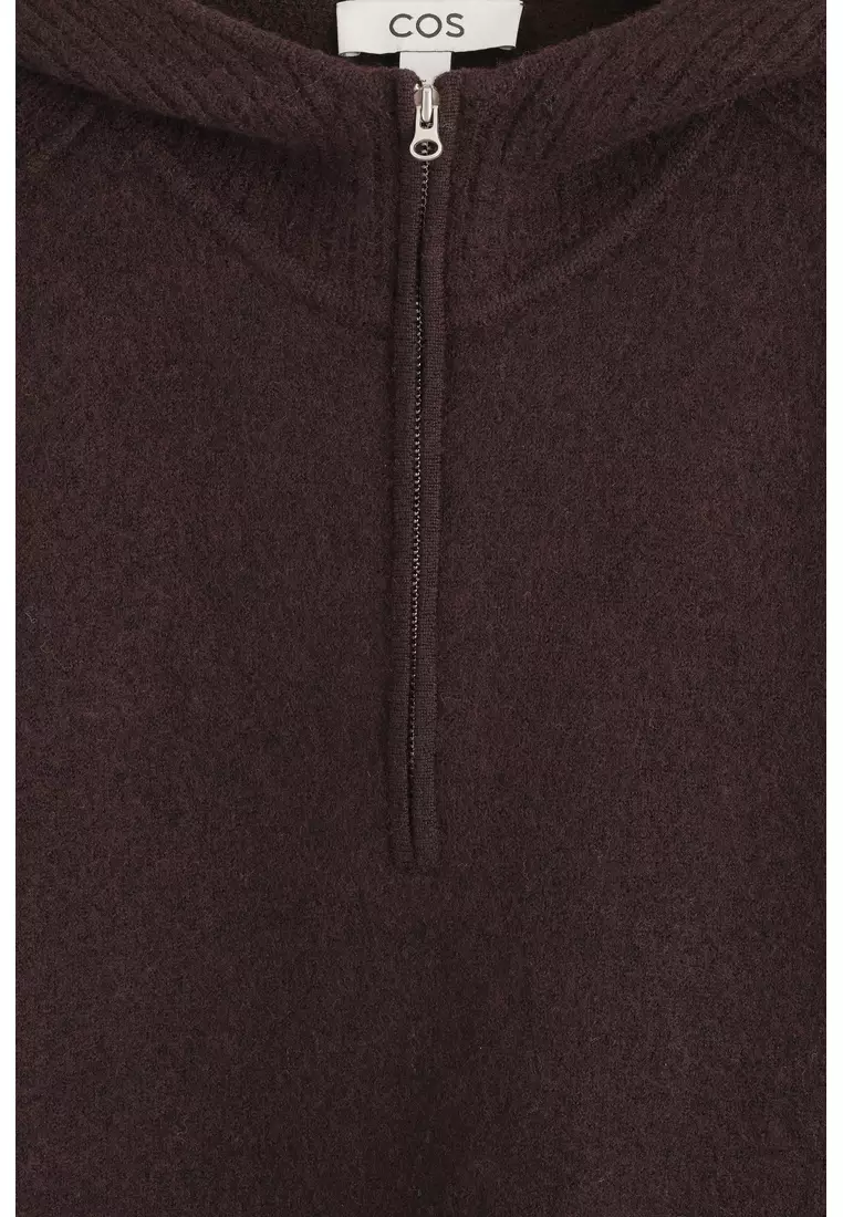 Buy COS MERINO WOOL HALF-ZIP HOODIE Online | ZALORA Malaysia