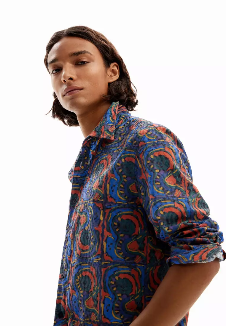Buy Desigual Desigual Man Arty embroidered shirt. Online | ZALORA Malaysia