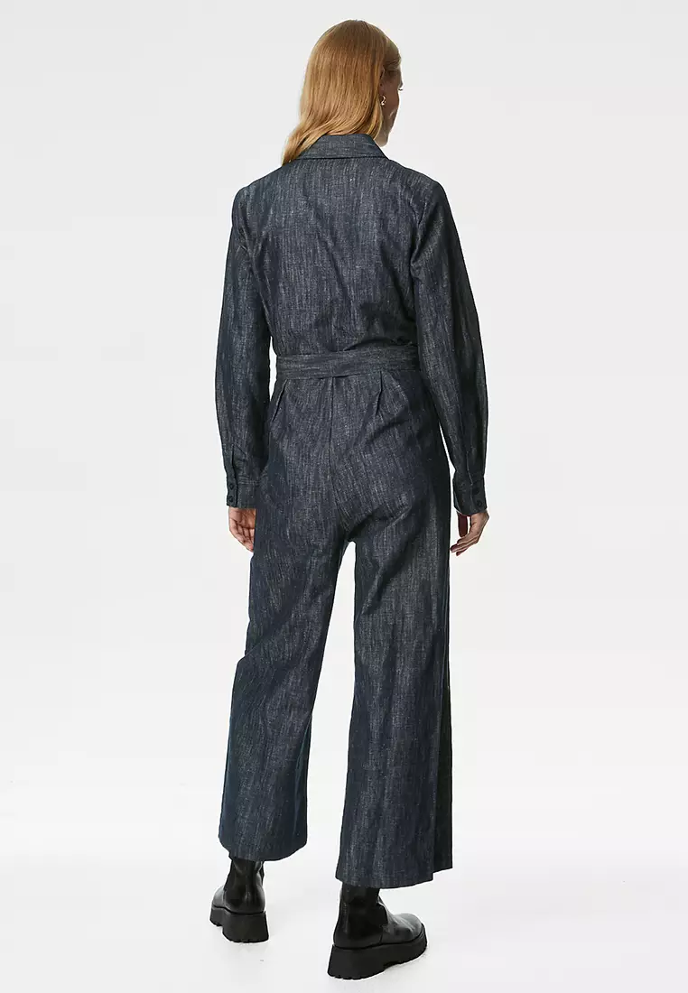Jual Marks & Spencer Denim Utility Jumpsuit Original 2025 | ZALORA ...