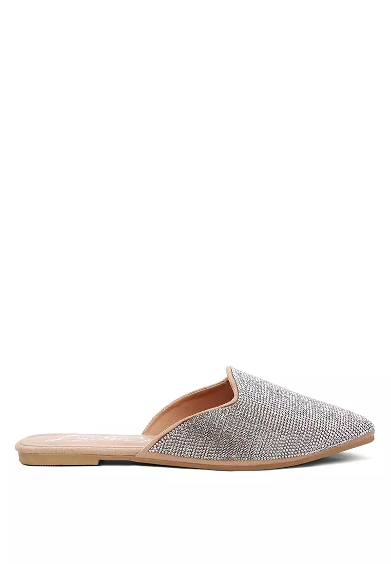 Buy London Rag Beige Rhinestones Mules Online | ZALORA Malaysia