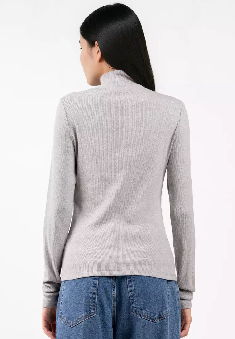 Buy Calvin Klein Woven Label Turtleneck Tee 2026 Online | ZALORA