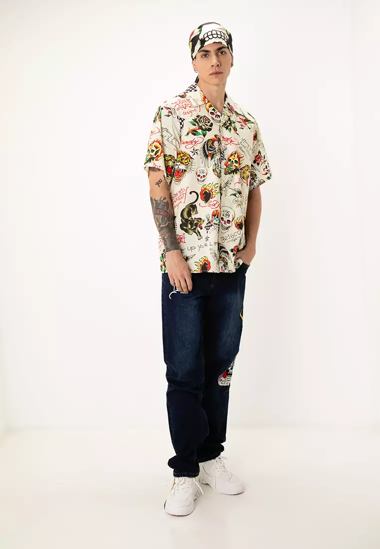 Buy Ed Hardy Signature Tattoos Full-Print Shirt Online | ZALORA Malaysia