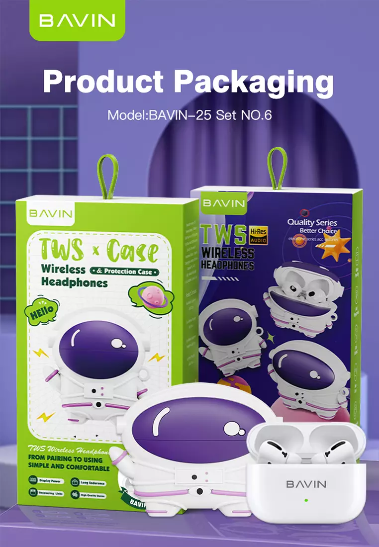 Buy BAVIN Bavin BA25 TWS Wireless Bluetooth Earphones Long Endurance Bluetooth 5.3 Headphones ...