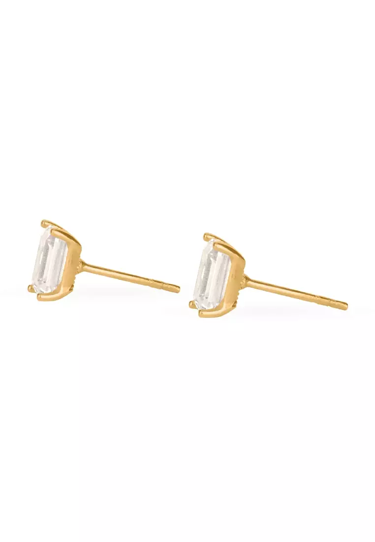 Buy Foundry Emerald Cut Studs 14k Gold 2026 Online | ZALORA Philippines