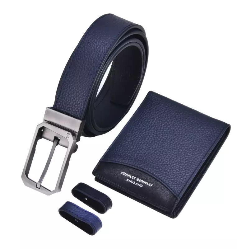 Buy Charles Berkeley Tumbled Leather Wallet & Pearl Gun Buckle Belt ...