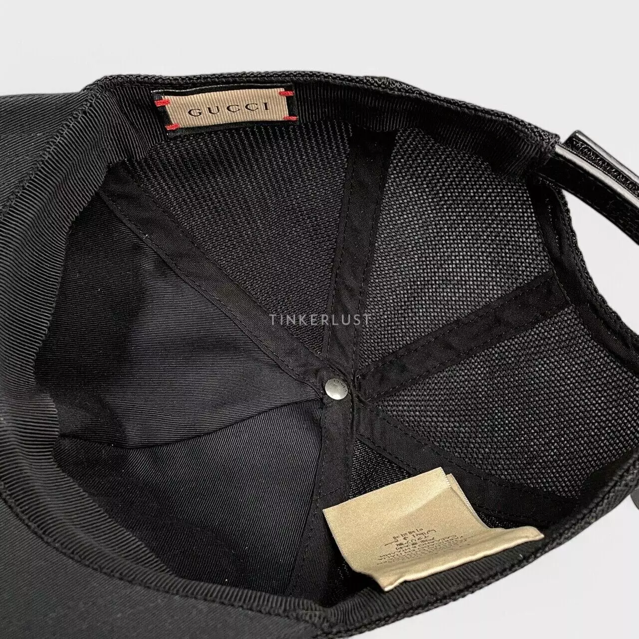 Jual Gucci [PRELOVED] Gucci Logo Black Canvas Baseball Cap Original ...